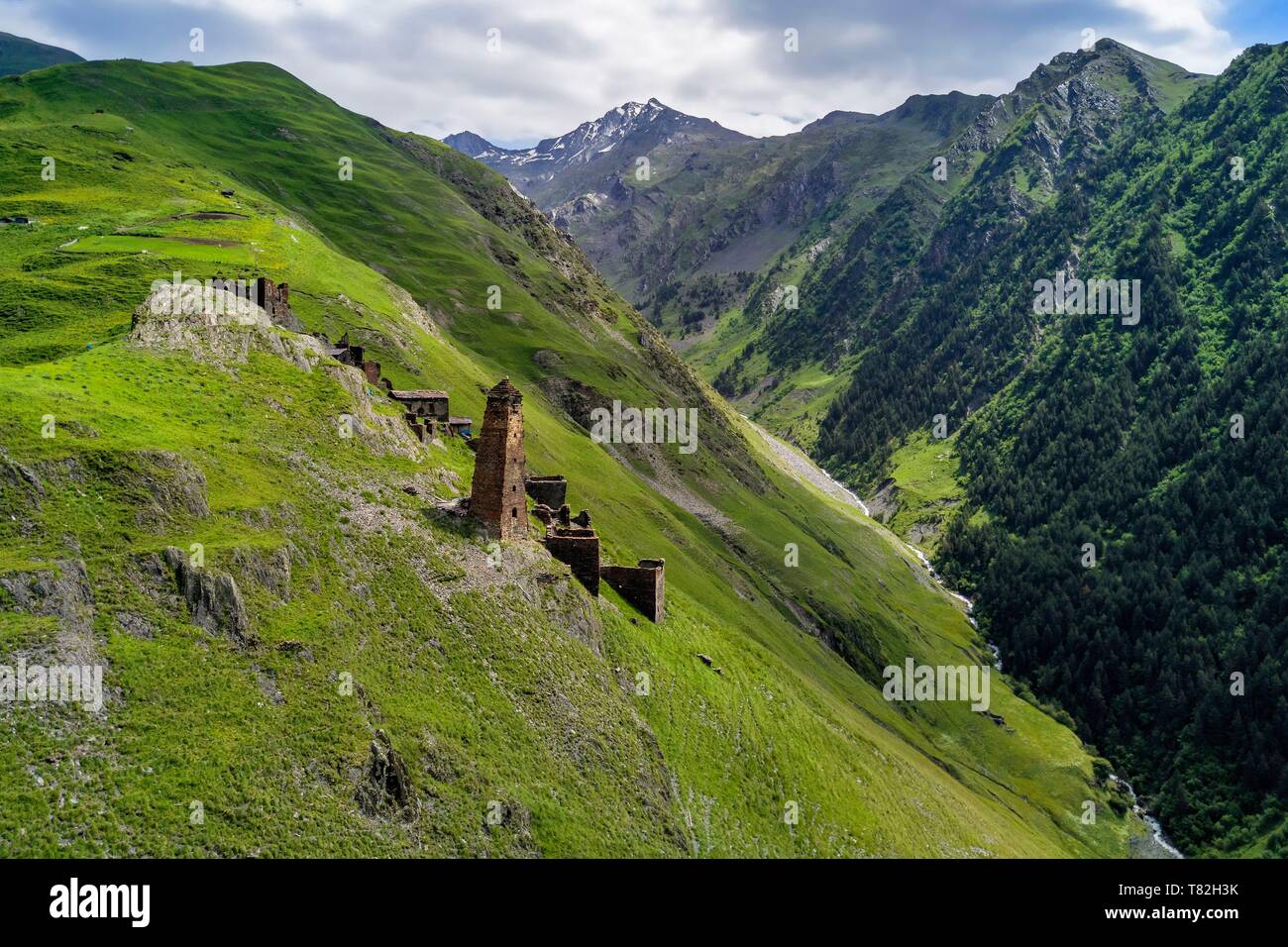 Georgia, Kakheti, Tusheti National Park, Alazani River Valley in the ...