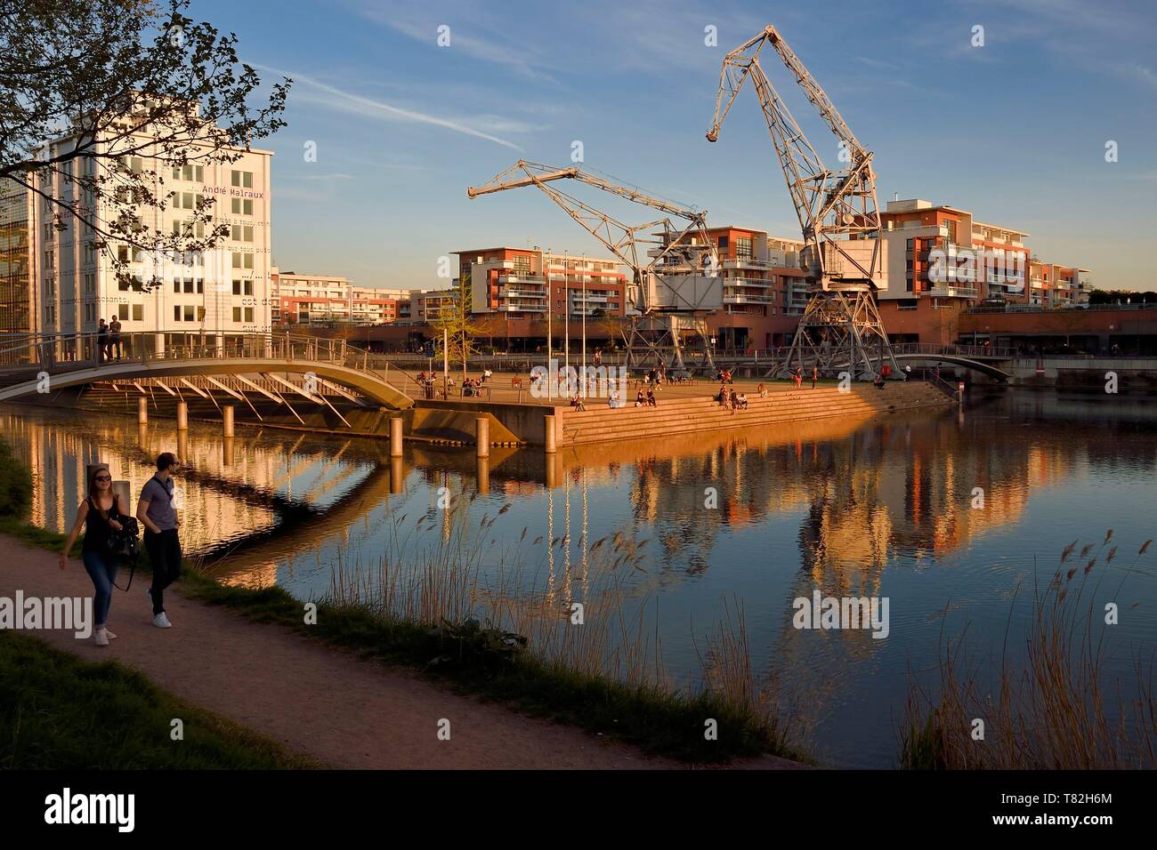 France, Bas Rhin, Strasbourg, development of port du Rhin (Rhine's ...