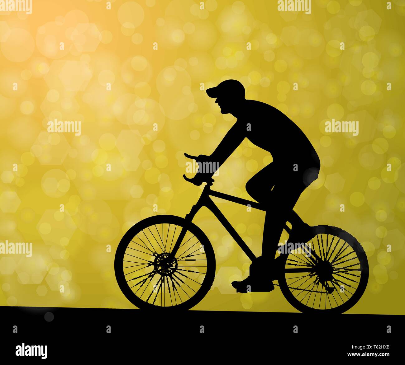 cyclist man silhouette outdoors vector Stock Vector Image & Art - Alamy