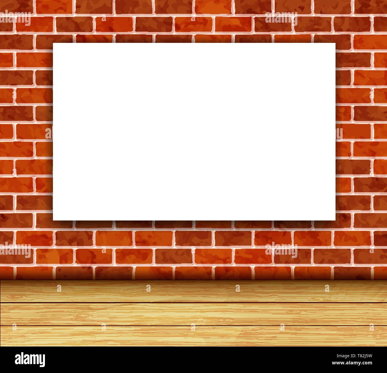 Vector background with white banner on brick wall Stock Vector Image ...