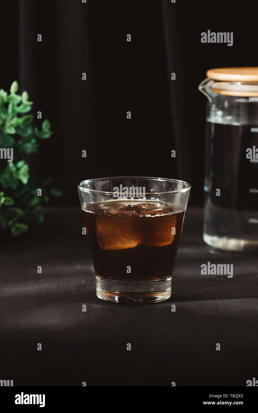 Iced coffee or cold brew coffee in a glass Stock Photo - Alamy