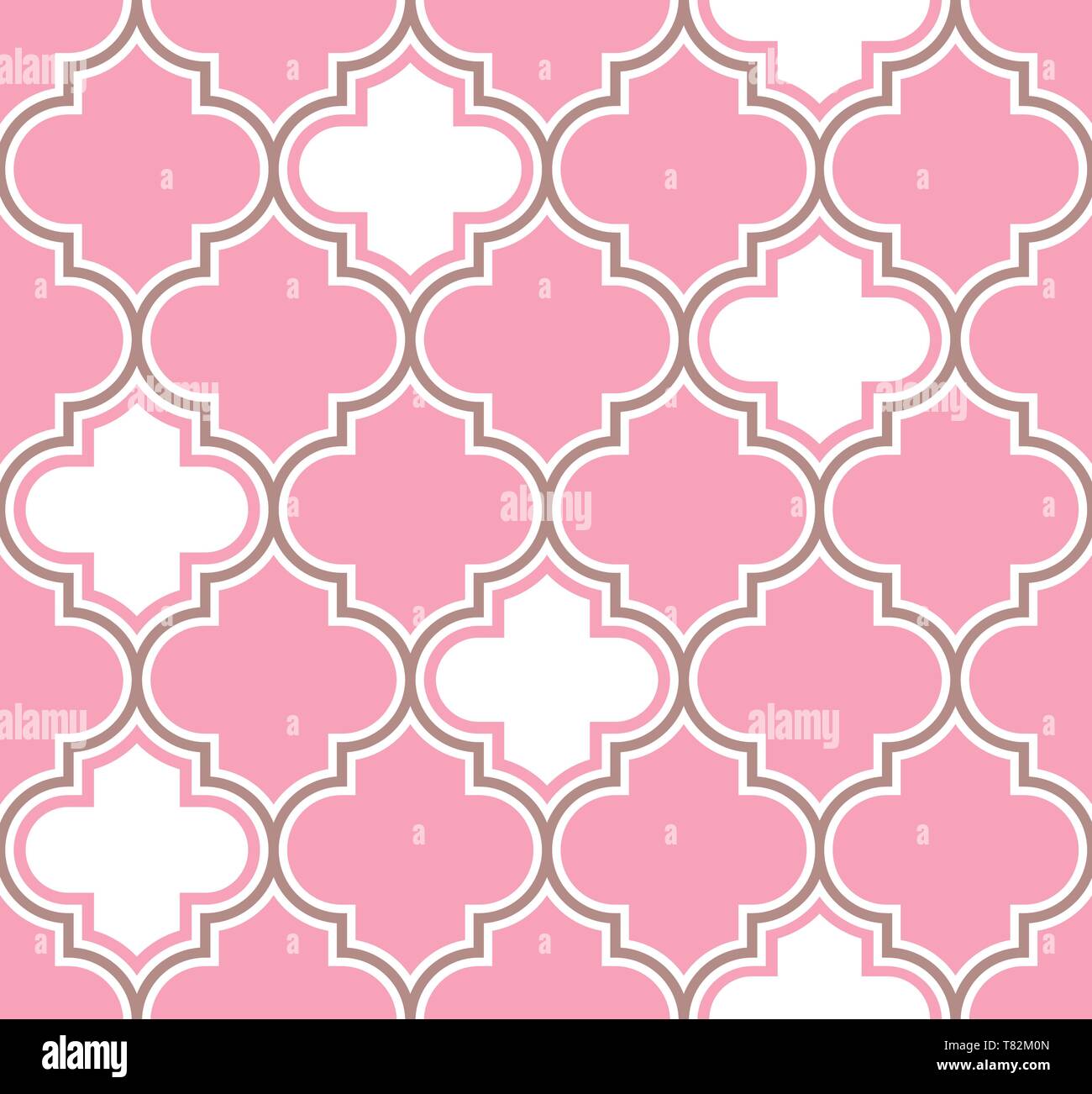 Elegant classic moroccan trellis pattern in pink and white. Vector ...