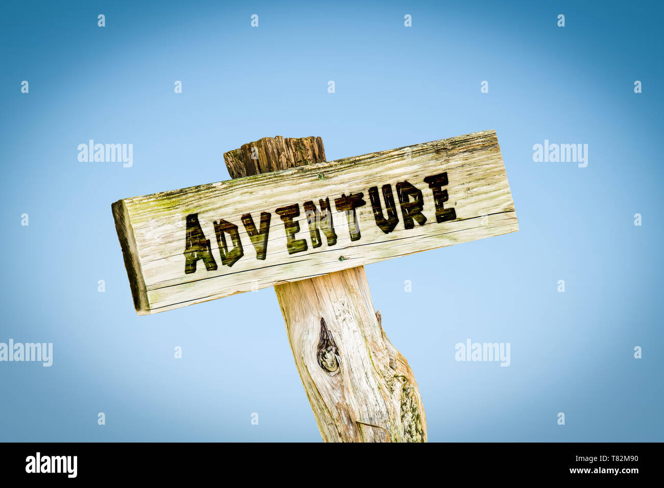 Street Sign the Direction Way to to Adventure Stock Photo - Alamy