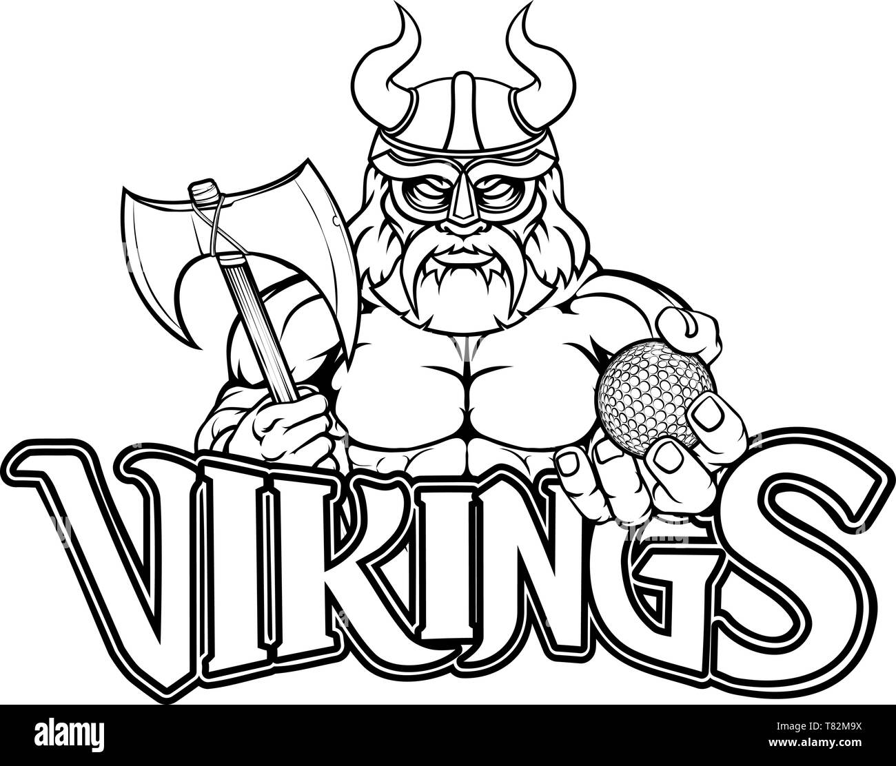 Viking Golf Sports Mascot Stock Vector Image & Art - Alamy