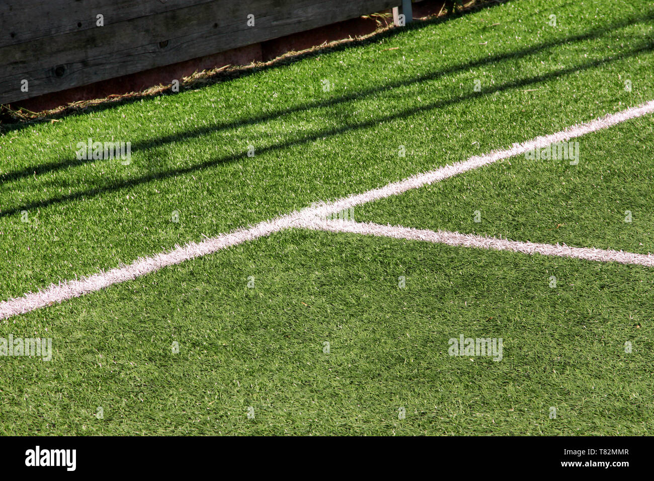 Part of sport soccer stadium and artificial turf football field. Detail ...