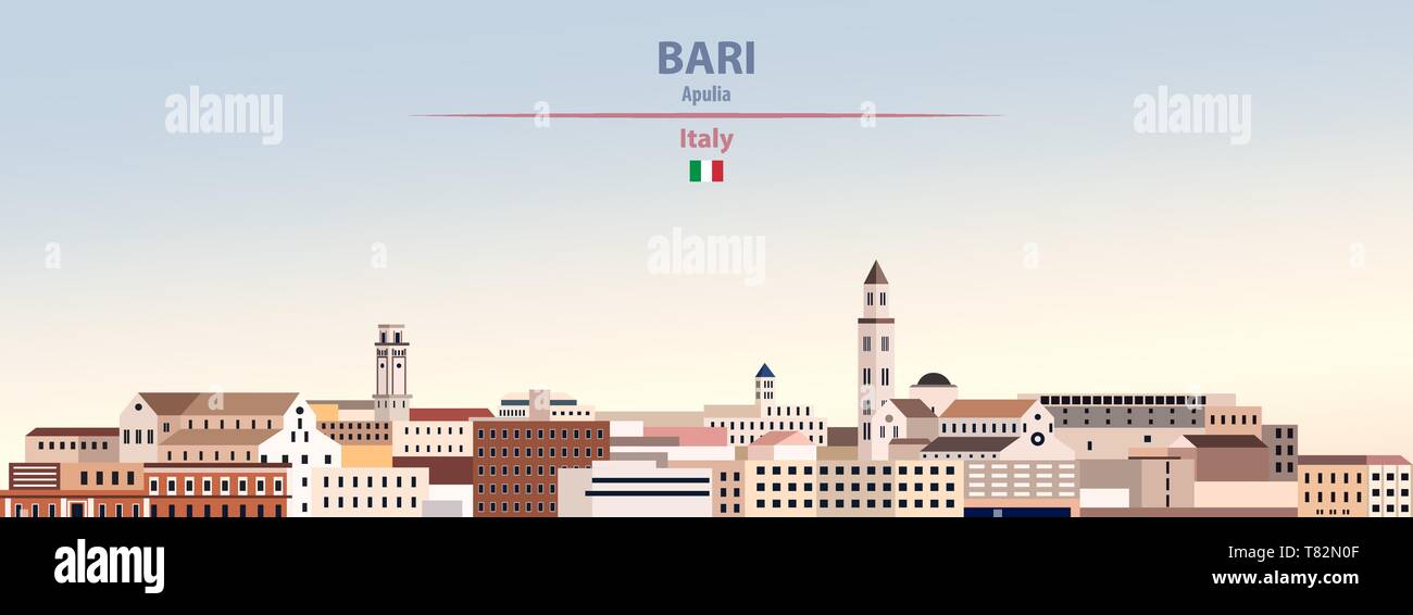 Bari city skyline on beautiful daytime background vector illustration ...