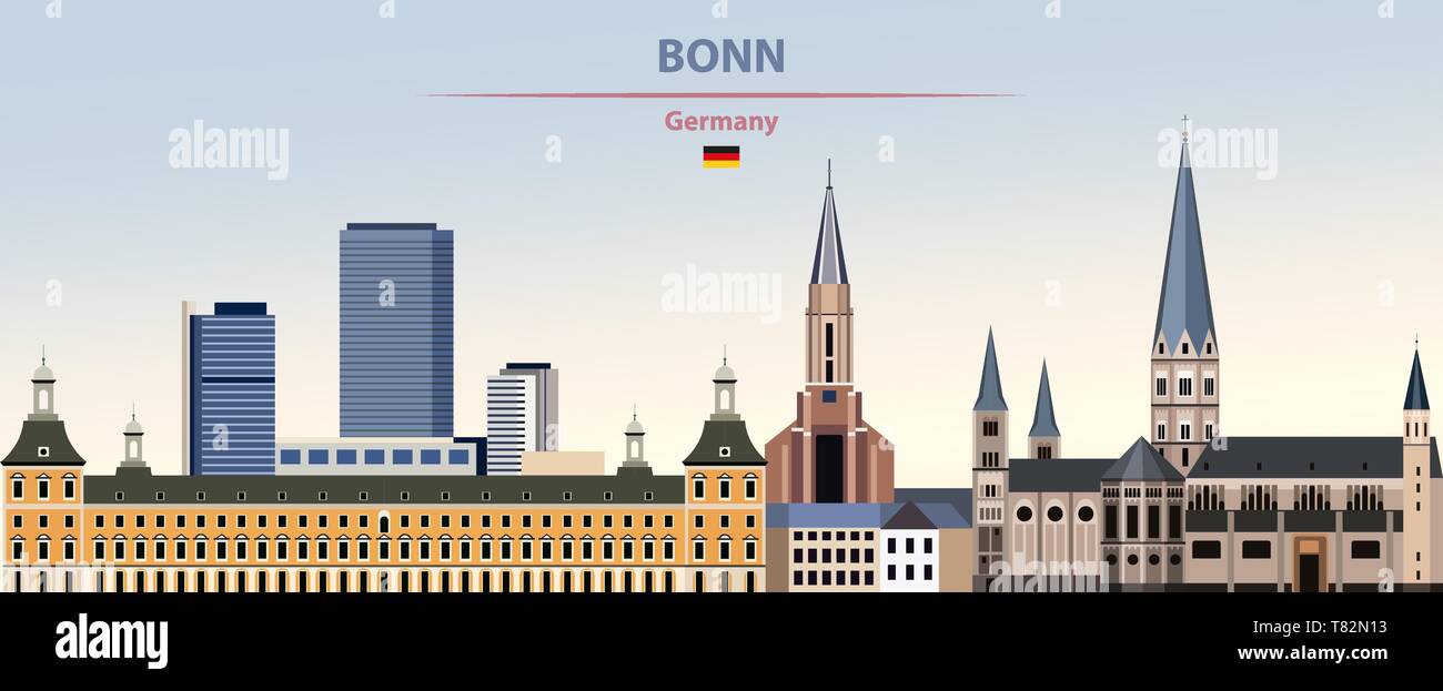 Bonn city skyline on beautiful daytime background vector illustration ...