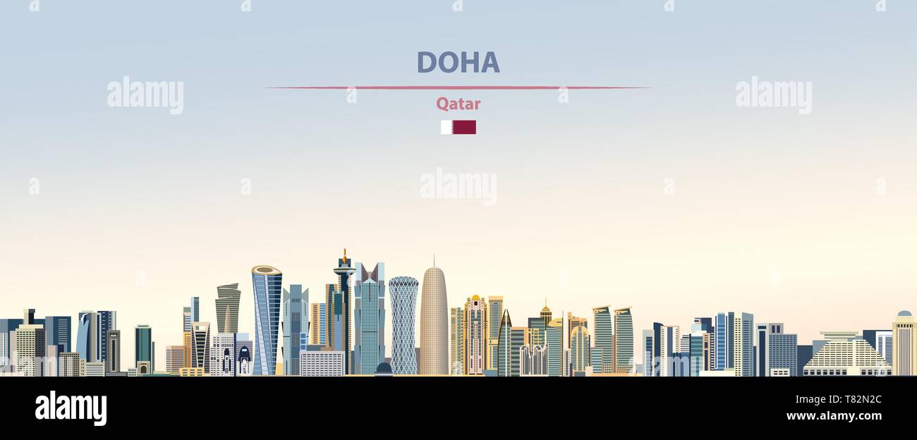 Doha skyline silhouette hi-res stock photography and images - Alamy