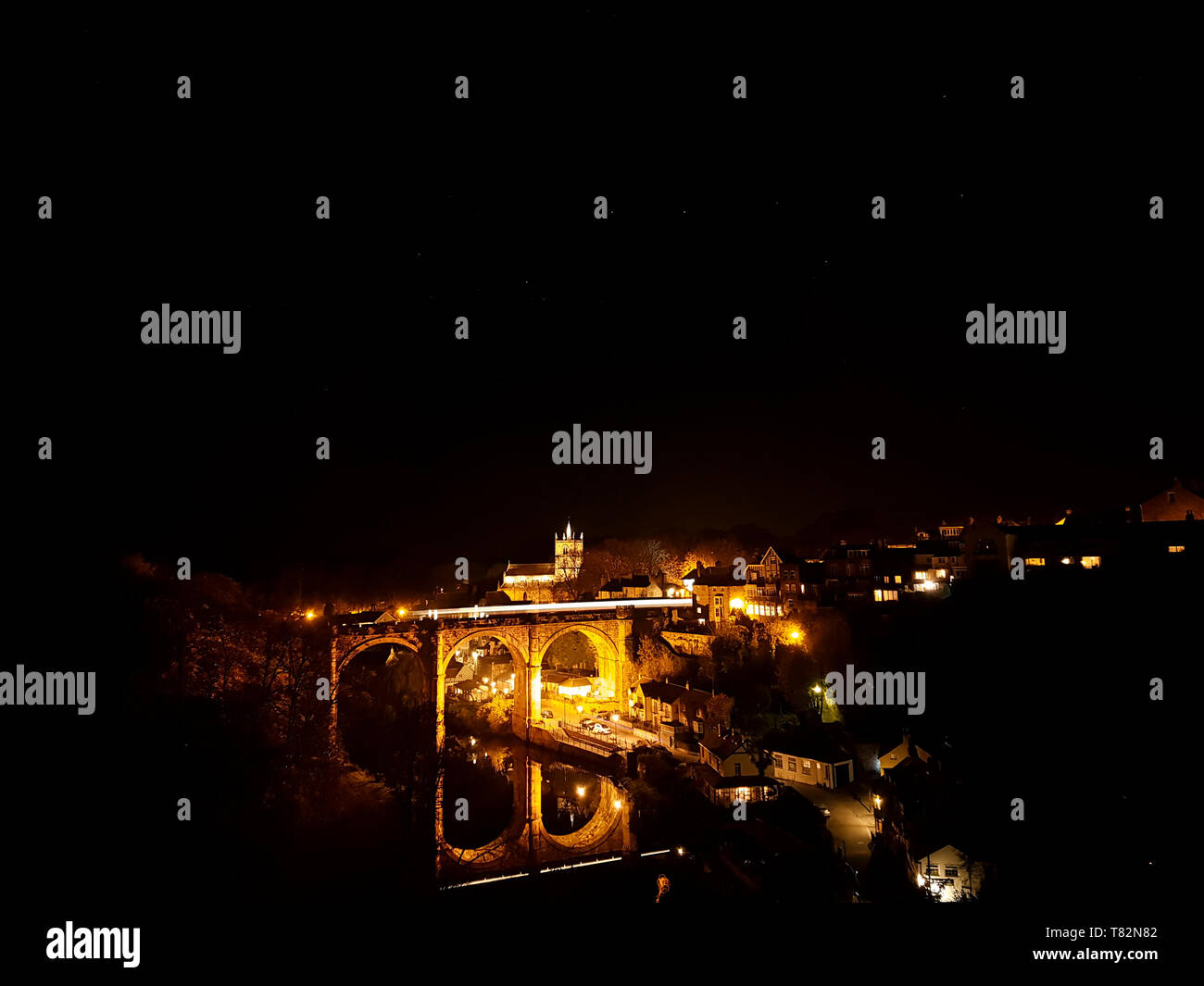 Knaresborough Railway Viaduct at Night - River Nidd - Yorkshire ...