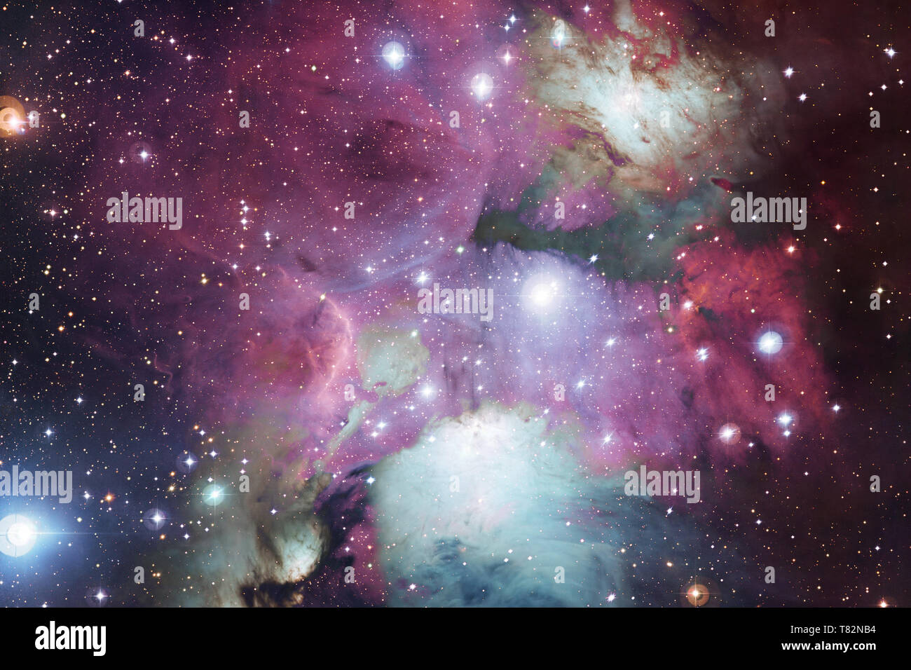 Cosmic landscape, colorful science fiction wallpaper with endless outer ...
