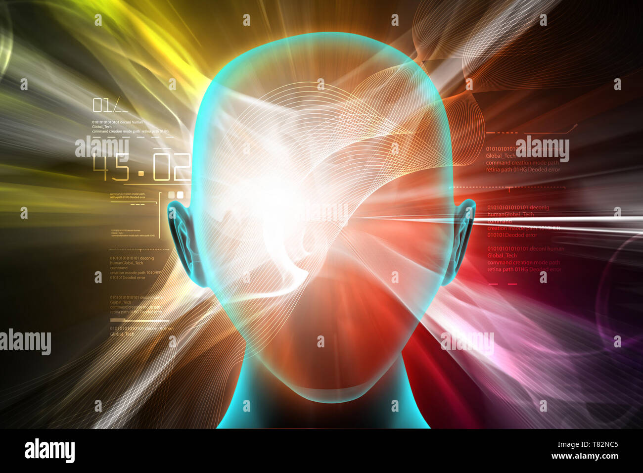 Female face with lighting Stock Photo - Alamy