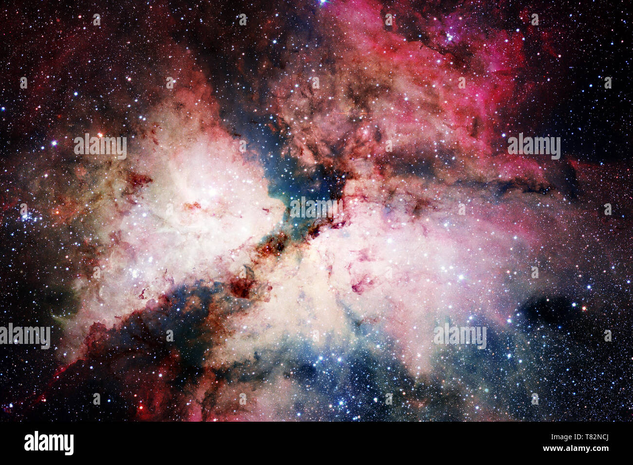Nebulas, galaxies and stars in beautiful composition. Deep space art ...