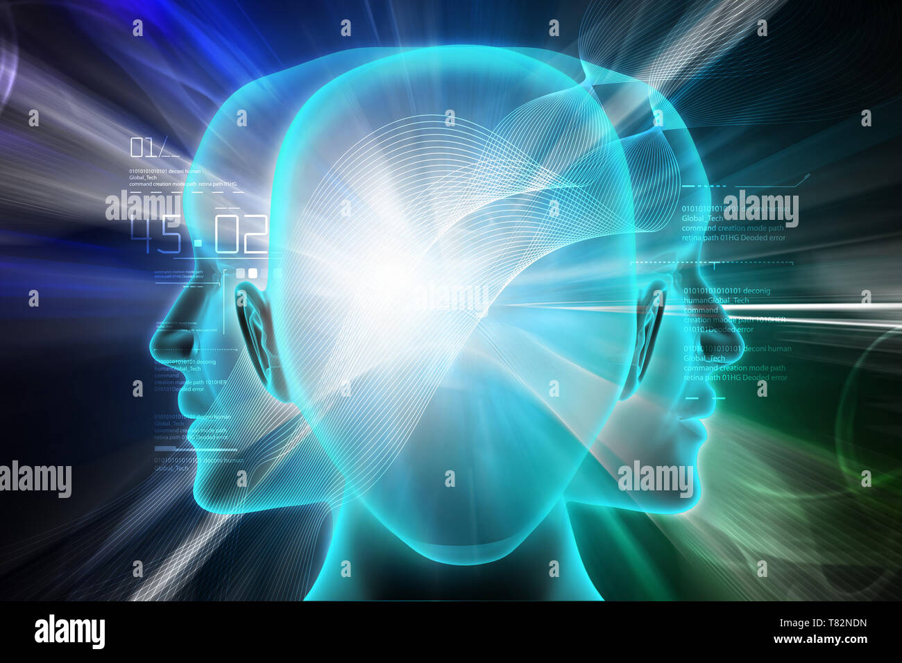 Female face with lighting Stock Photo - Alamy