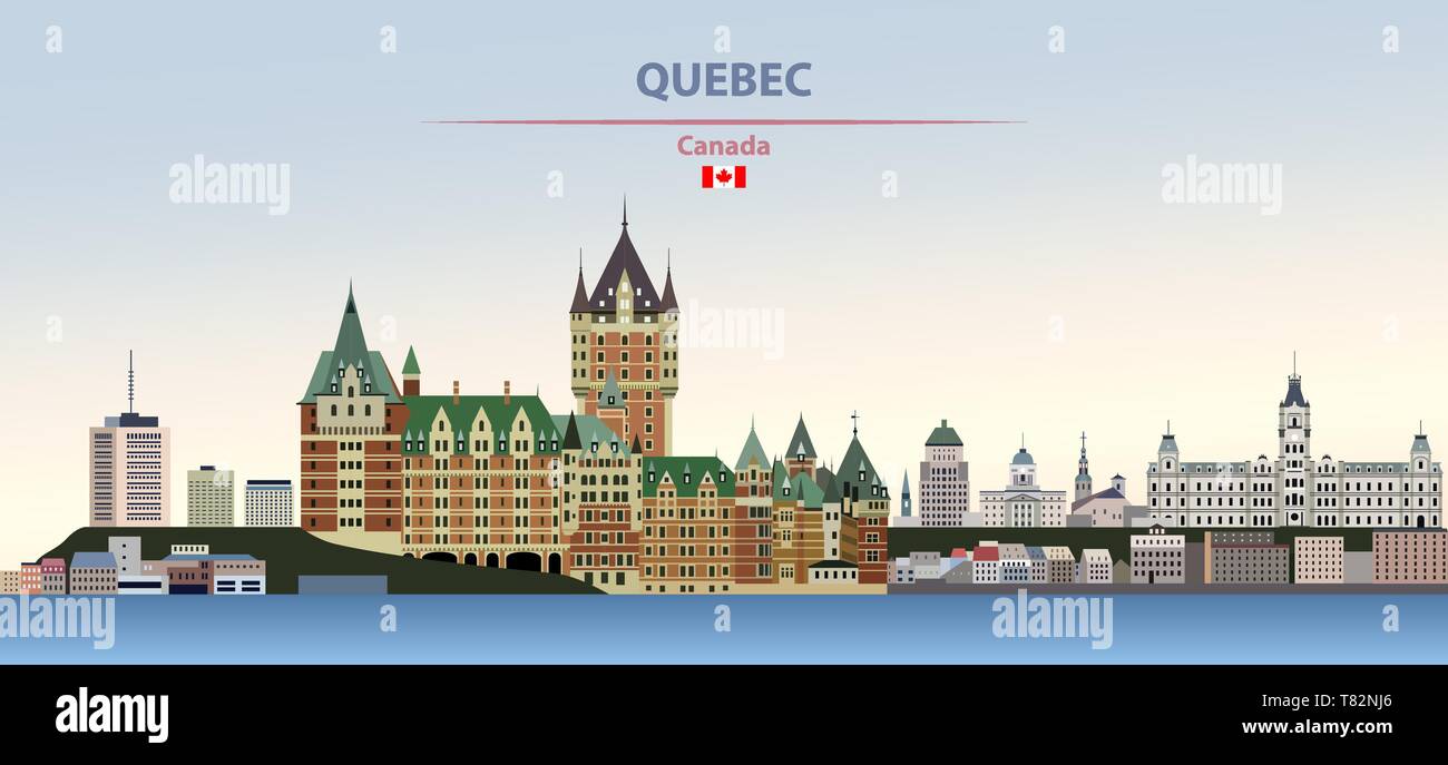 Quebec city skyline on beautiful daytime background vector illustration ...
