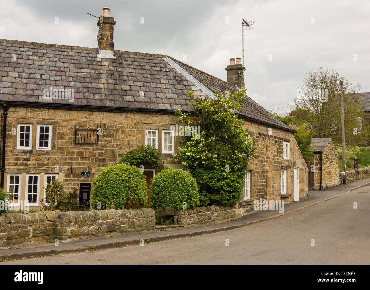 Cottages in Beeley Village Derbyshire, Peak District UK Stock Photo - Alamy