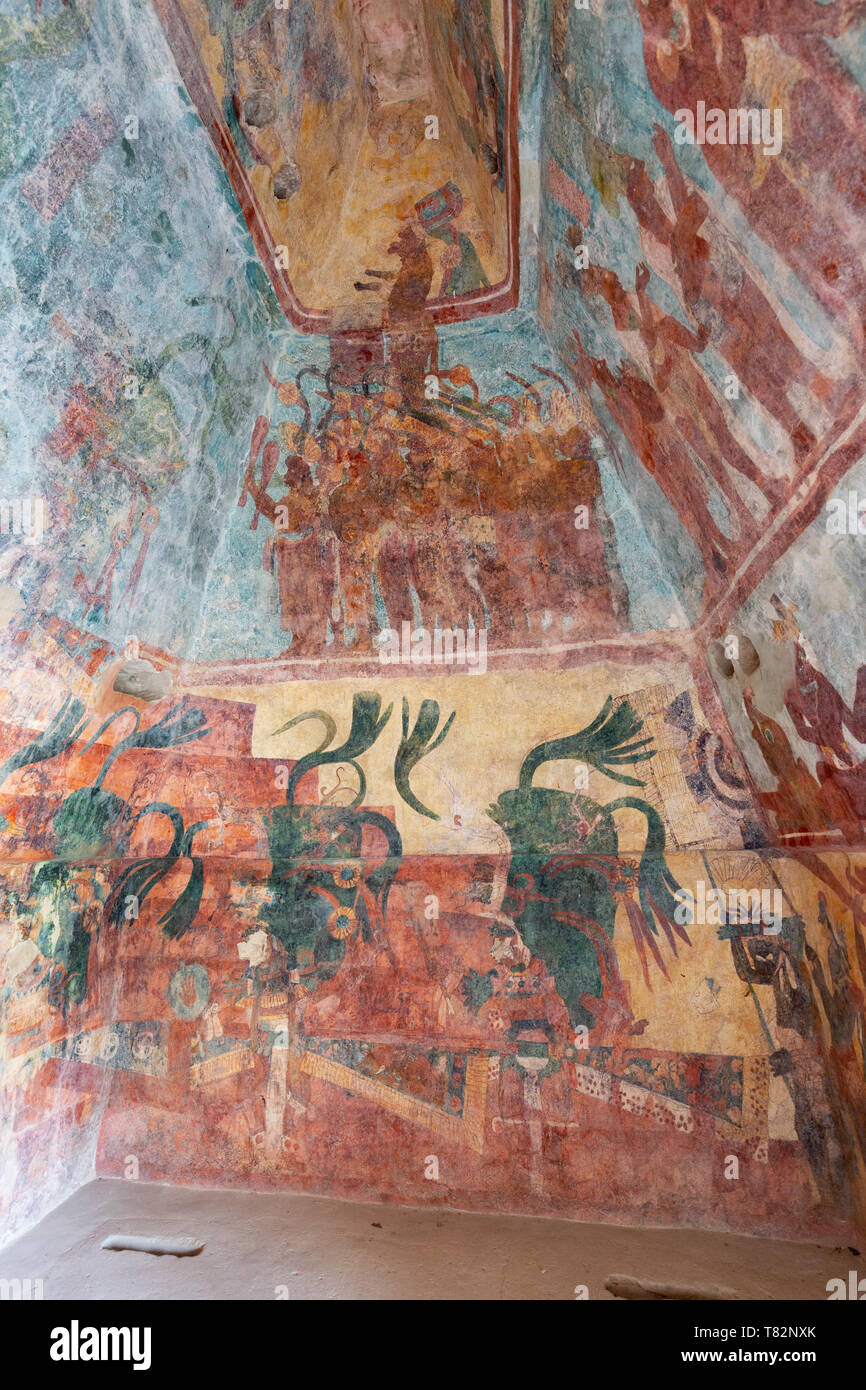 Bonampak Mexico Central America - ancient mayan art - mayan murals in ...