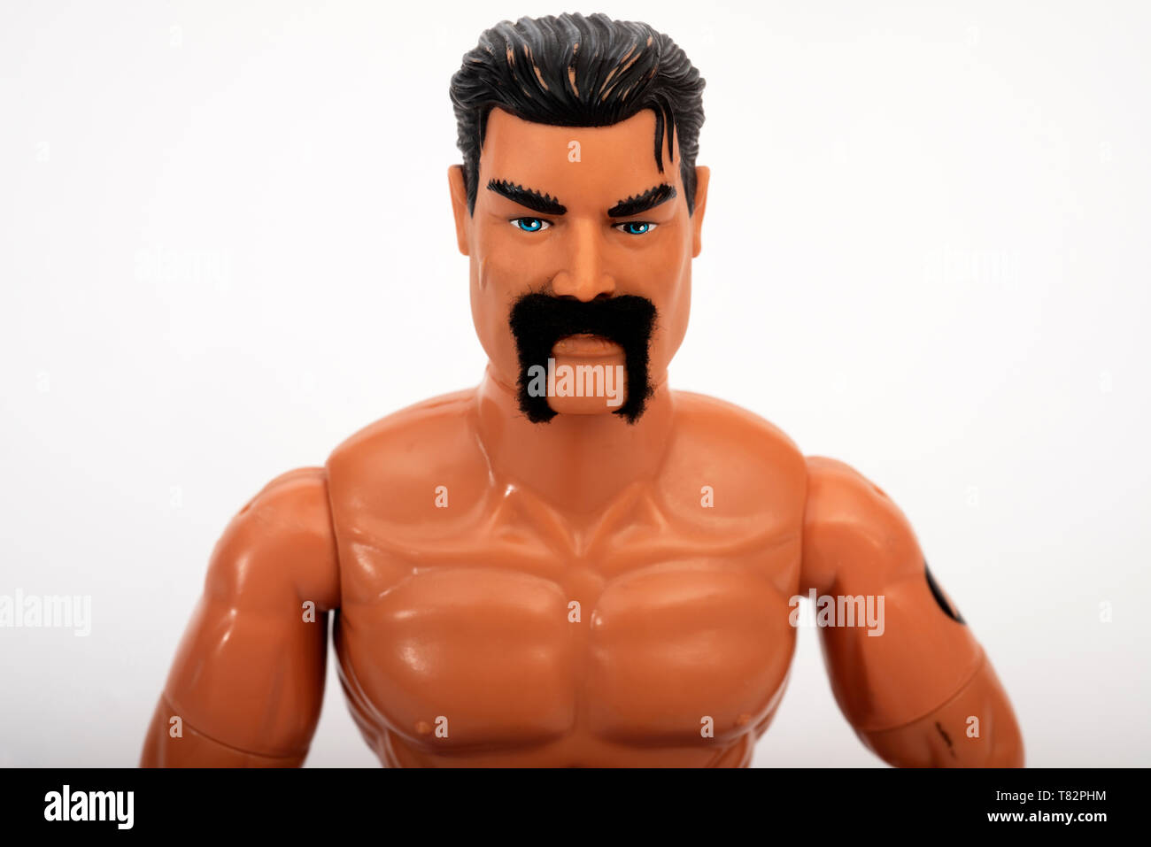 Action man with moustache hi-res stock photography and images - Alamy