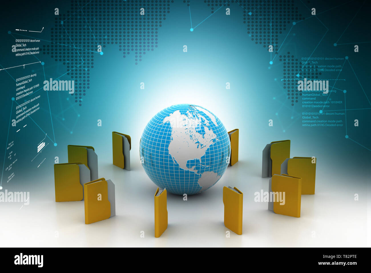 file folder around the globe Stock Photo - Alamy
