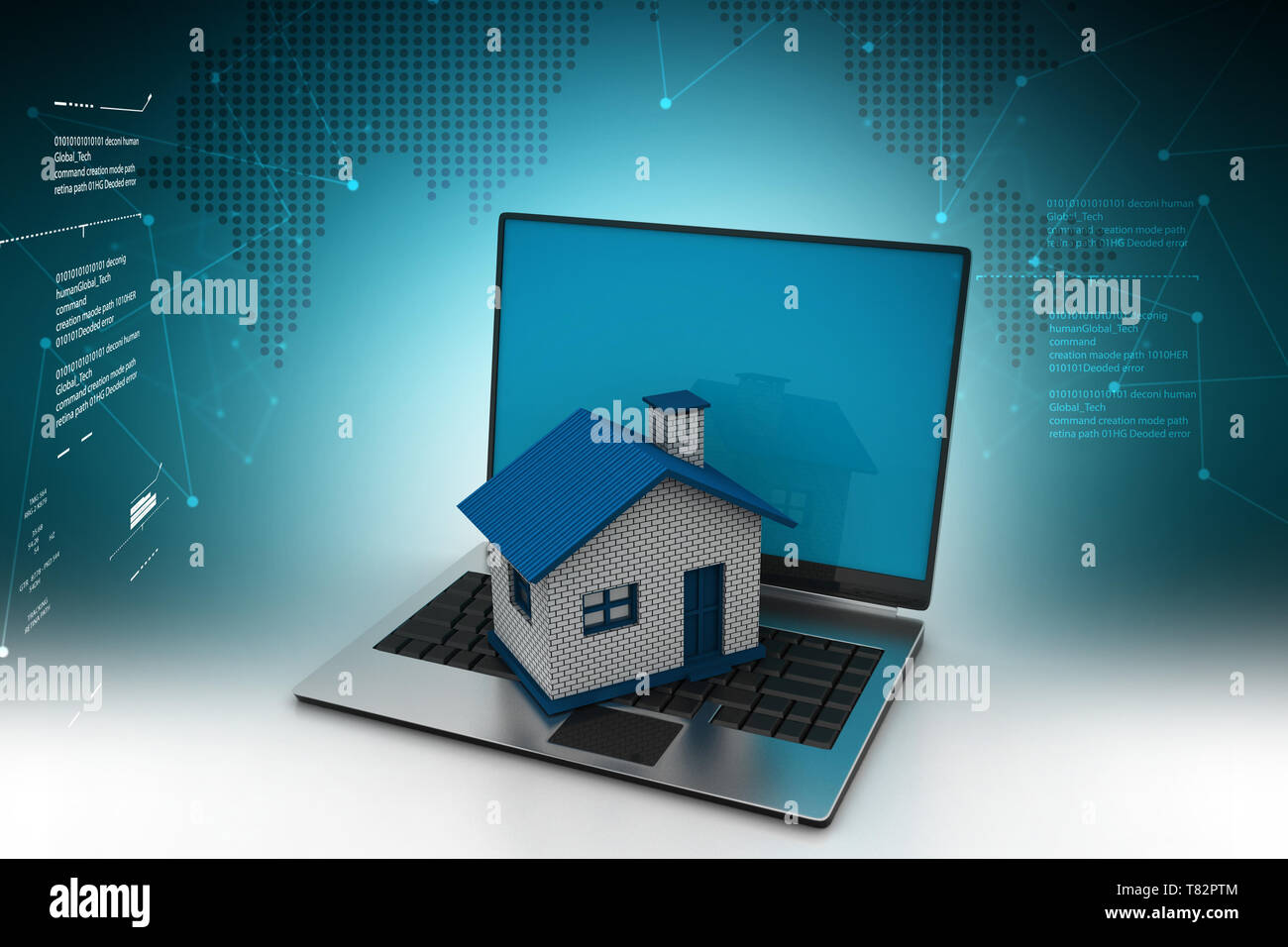 laptop with home Stock Photo - Alamy