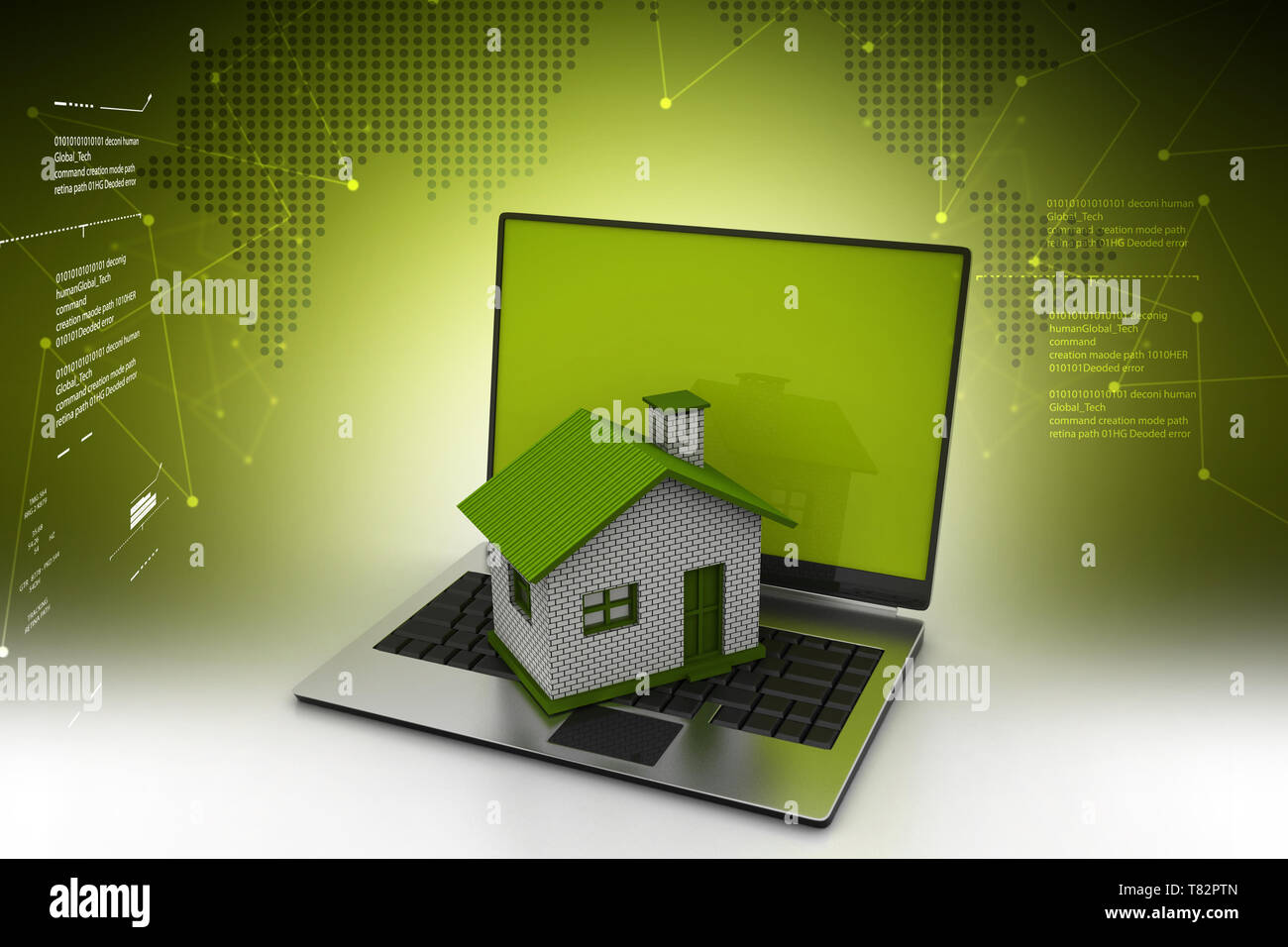 laptop with home Stock Photo - Alamy