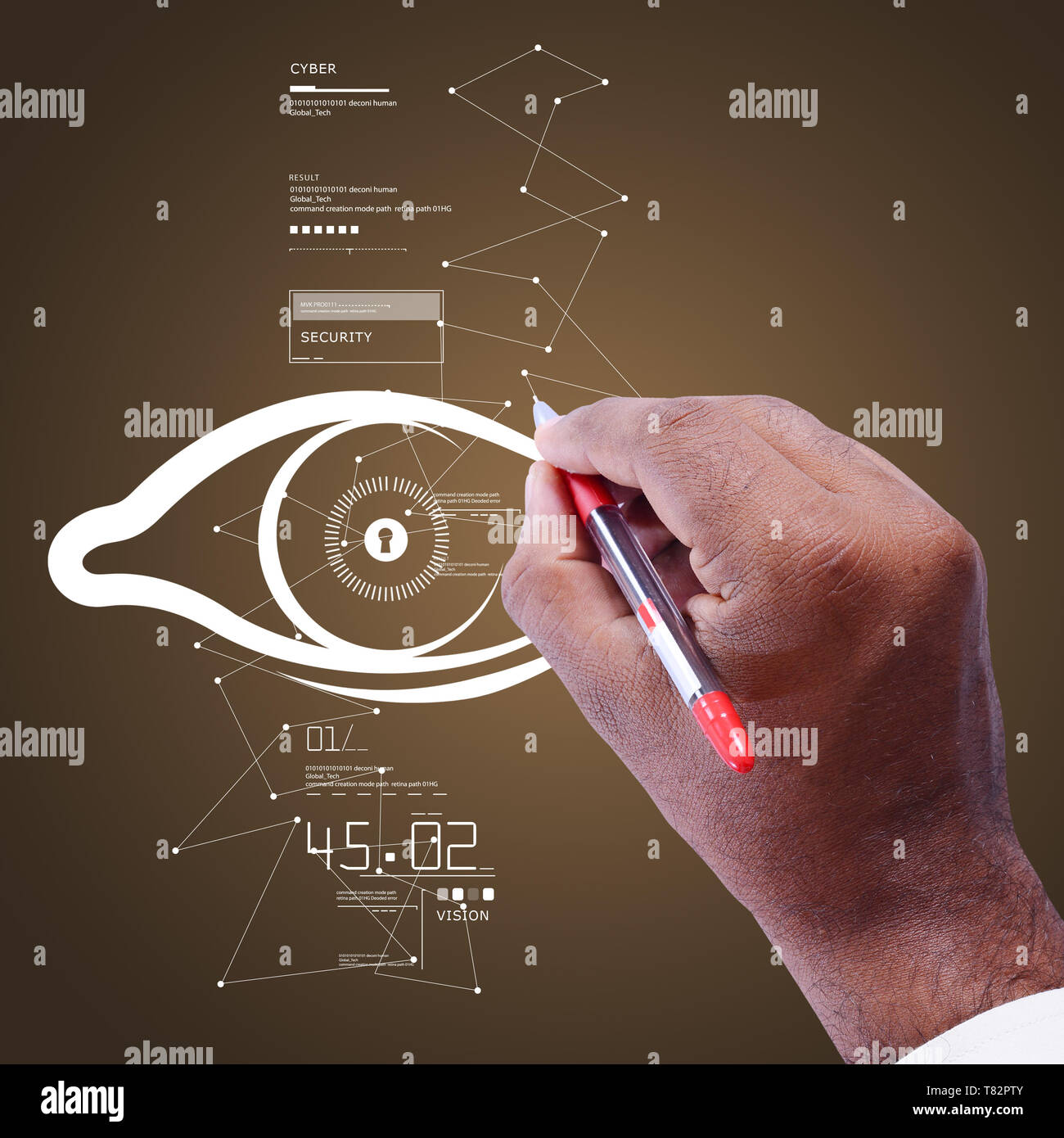 Man drawing human eye Stock Photo - Alamy