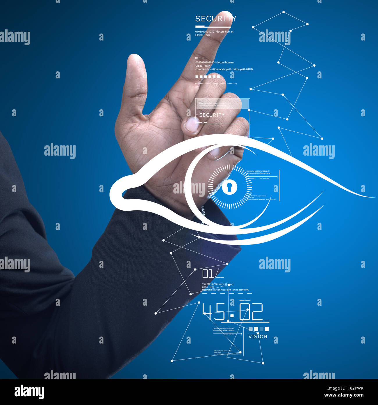 Man Showing human eye Stock Photo - Alamy
