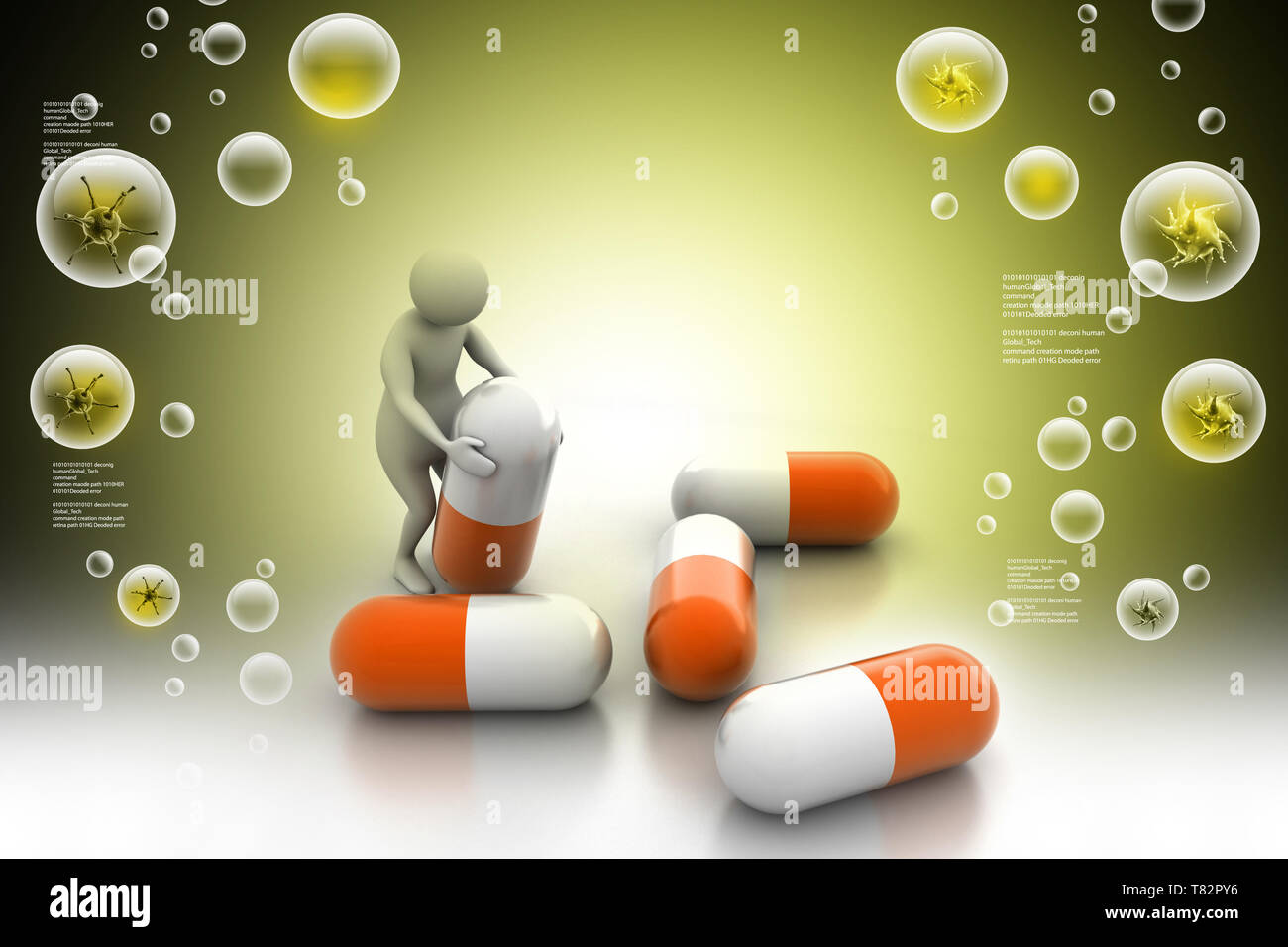 3d man with capsule Stock Photo - Alamy
