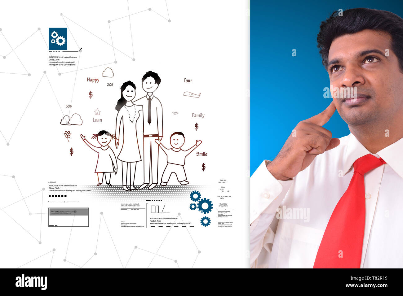 Man thinking about family Stock Photo - Alamy