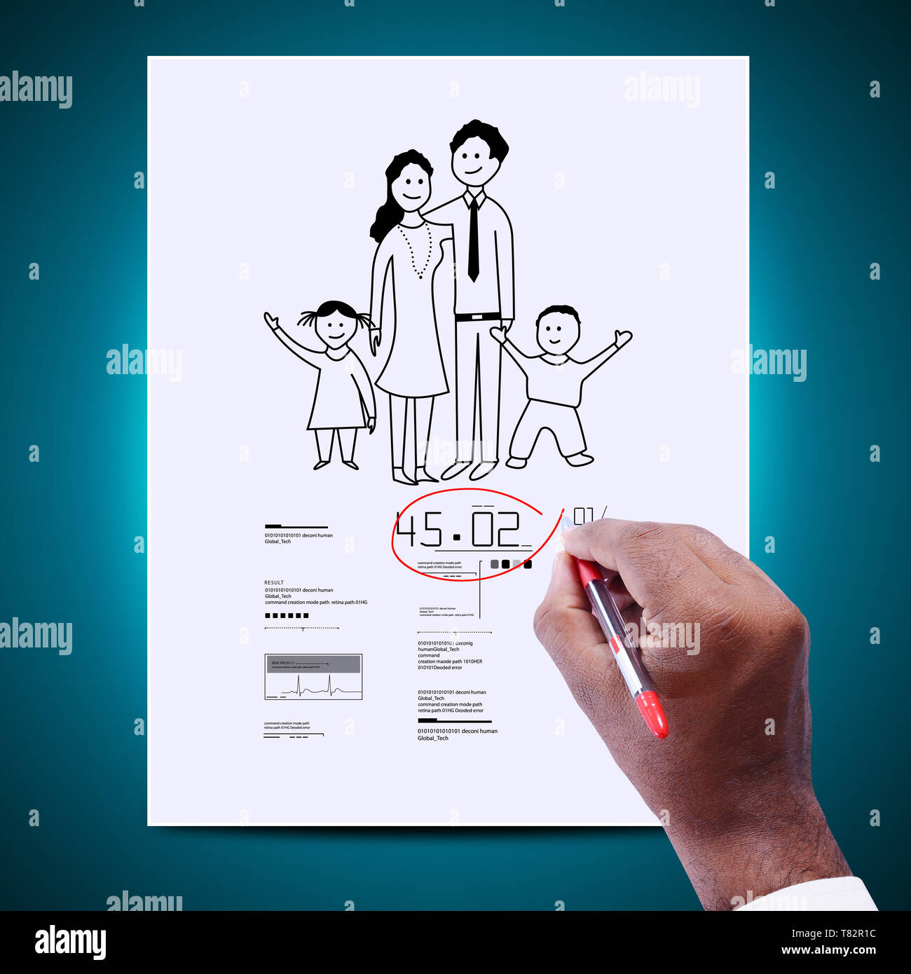 Man drawing family concept Stock Photo - Alamy