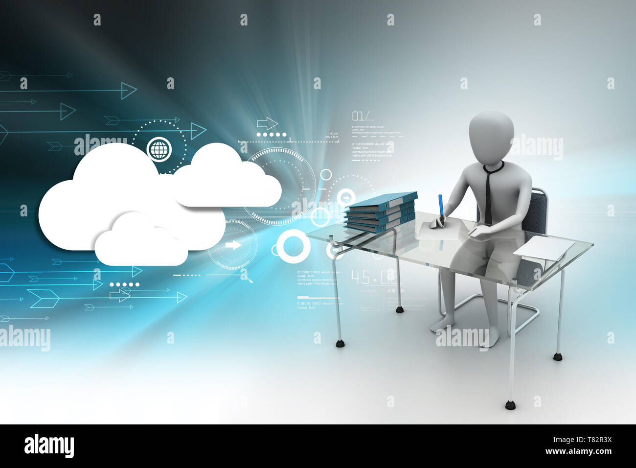 3d man in office work Stock Photo - Alamy
