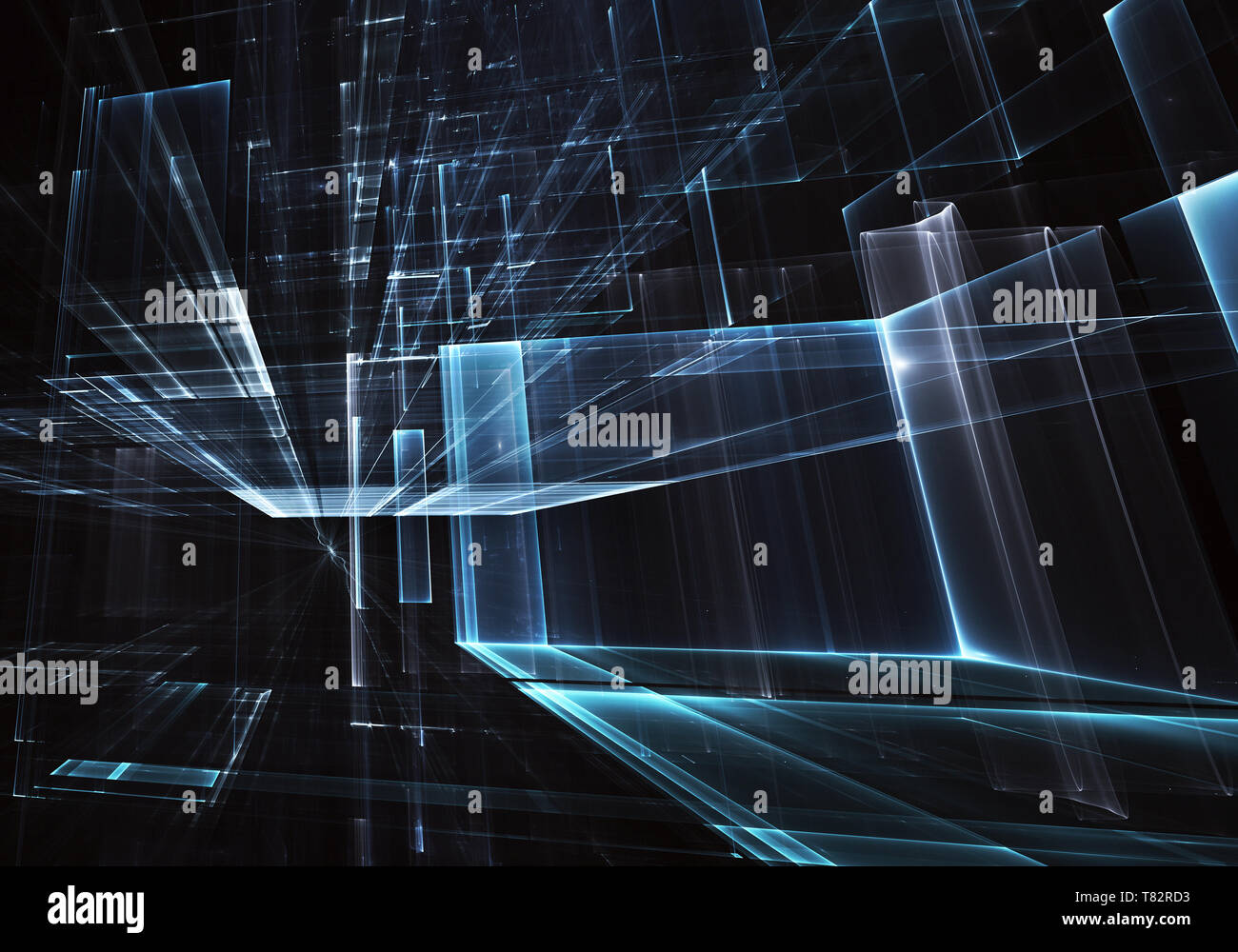 Computer generated abstract tehnology 3D illustration. Three ...