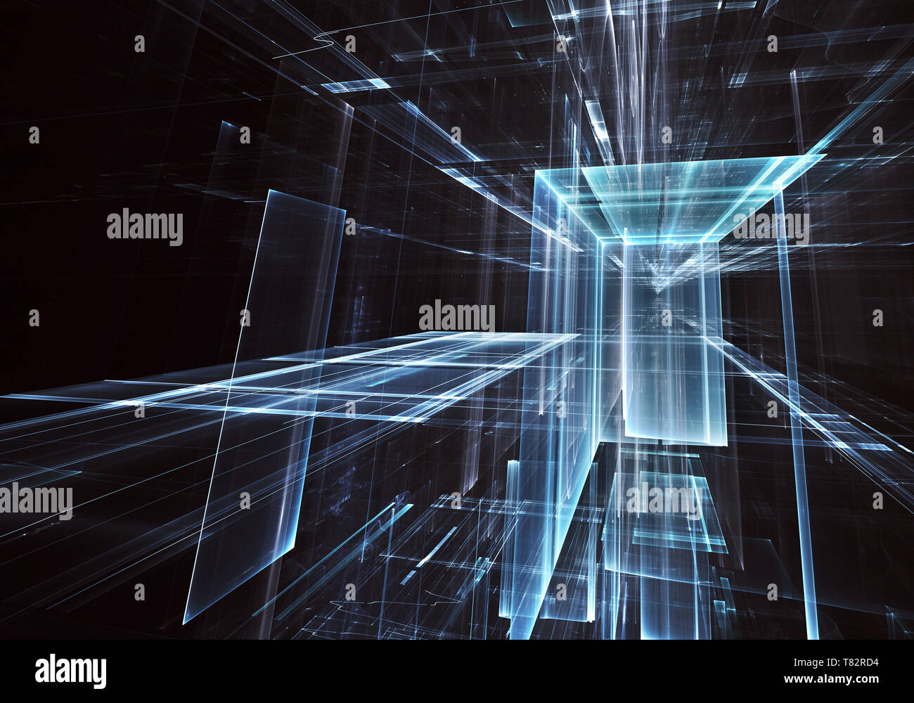 Computer generated abstract tehnology 3D illustration. Three ...