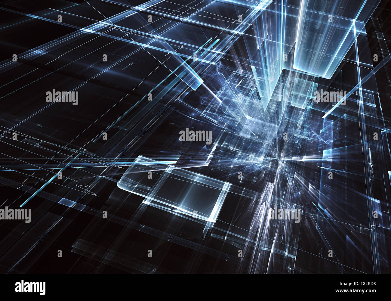 Computer generated abstract tehnology 3D illustration. Three ...