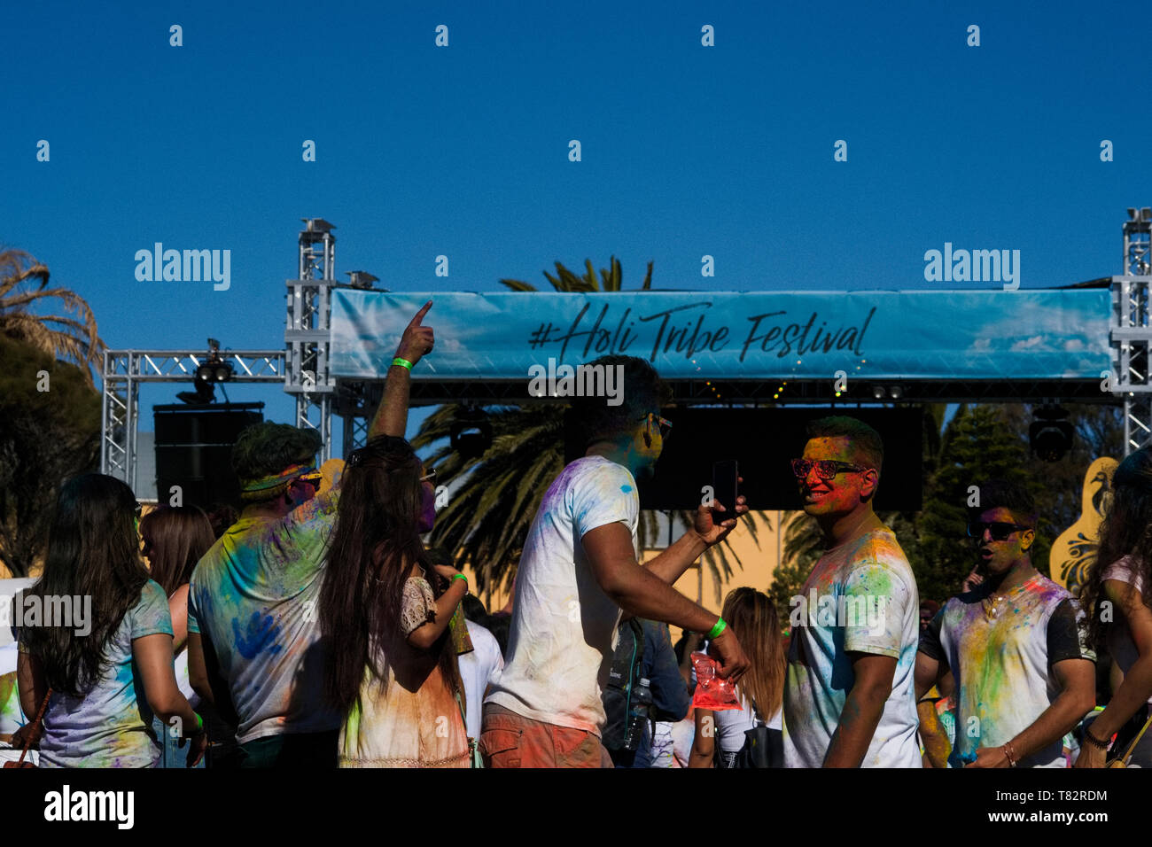 Holi festival of color in Melbourne, St. Kilda, stage Stock Photo - Alamy