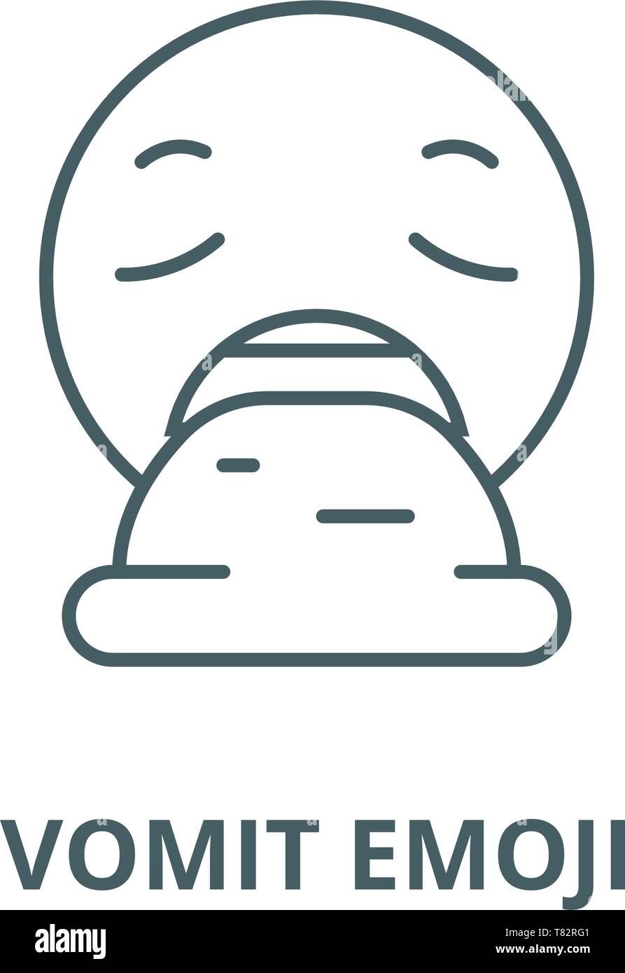 Vomit emoji vector line icon, linear concept, outline sign, symbol ...