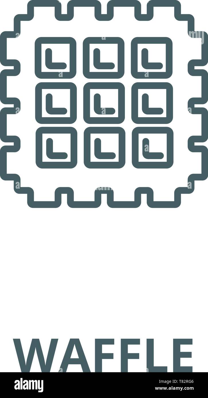 Waffle vector line icon, linear concept, outline sign, symbol Stock ...