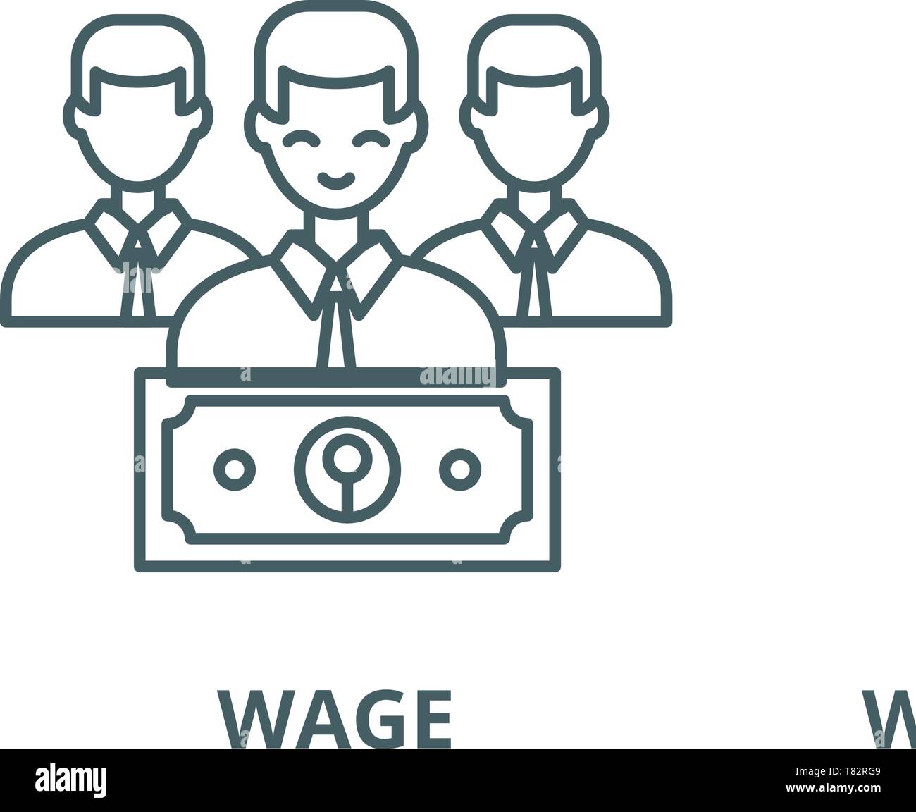 Wage vector line icon, linear concept, outline sign, symbol Stock ...