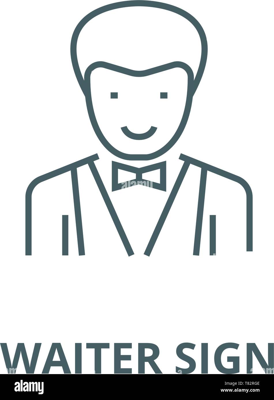 Waiter sign vector line icon, linear concept, outline sign, symbol ...