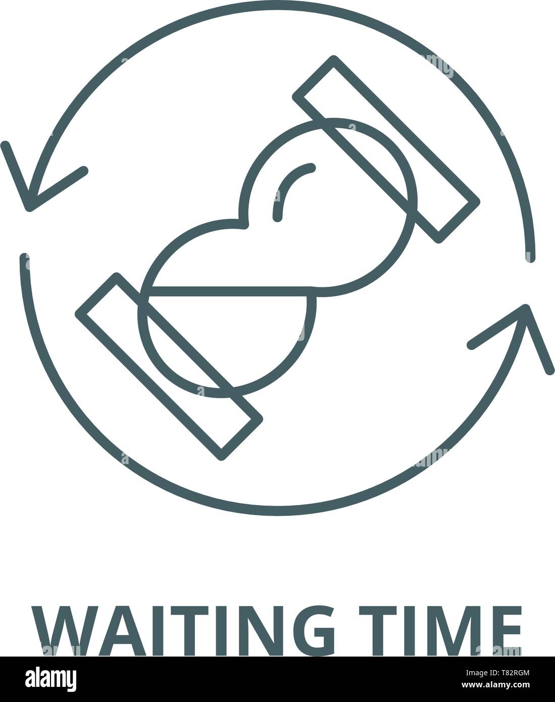 Waiting time vector line icon, linear concept, outline sign, symbol ...