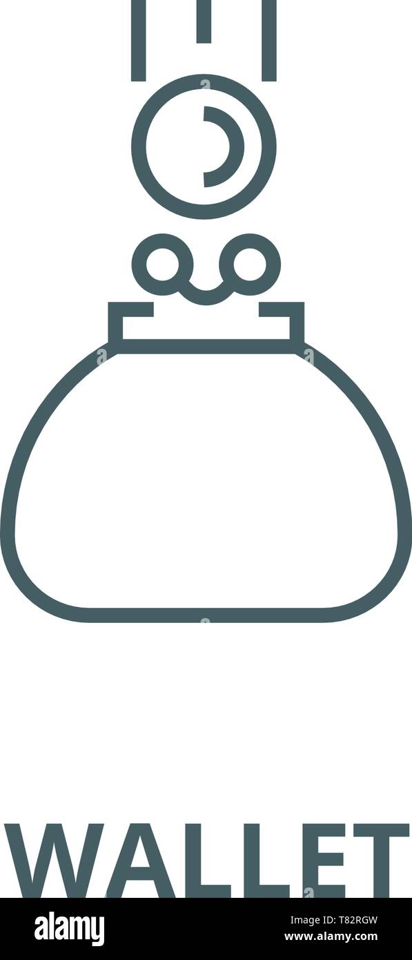 Wallet vector line icon, linear concept, outline sign, symbol Stock ...
