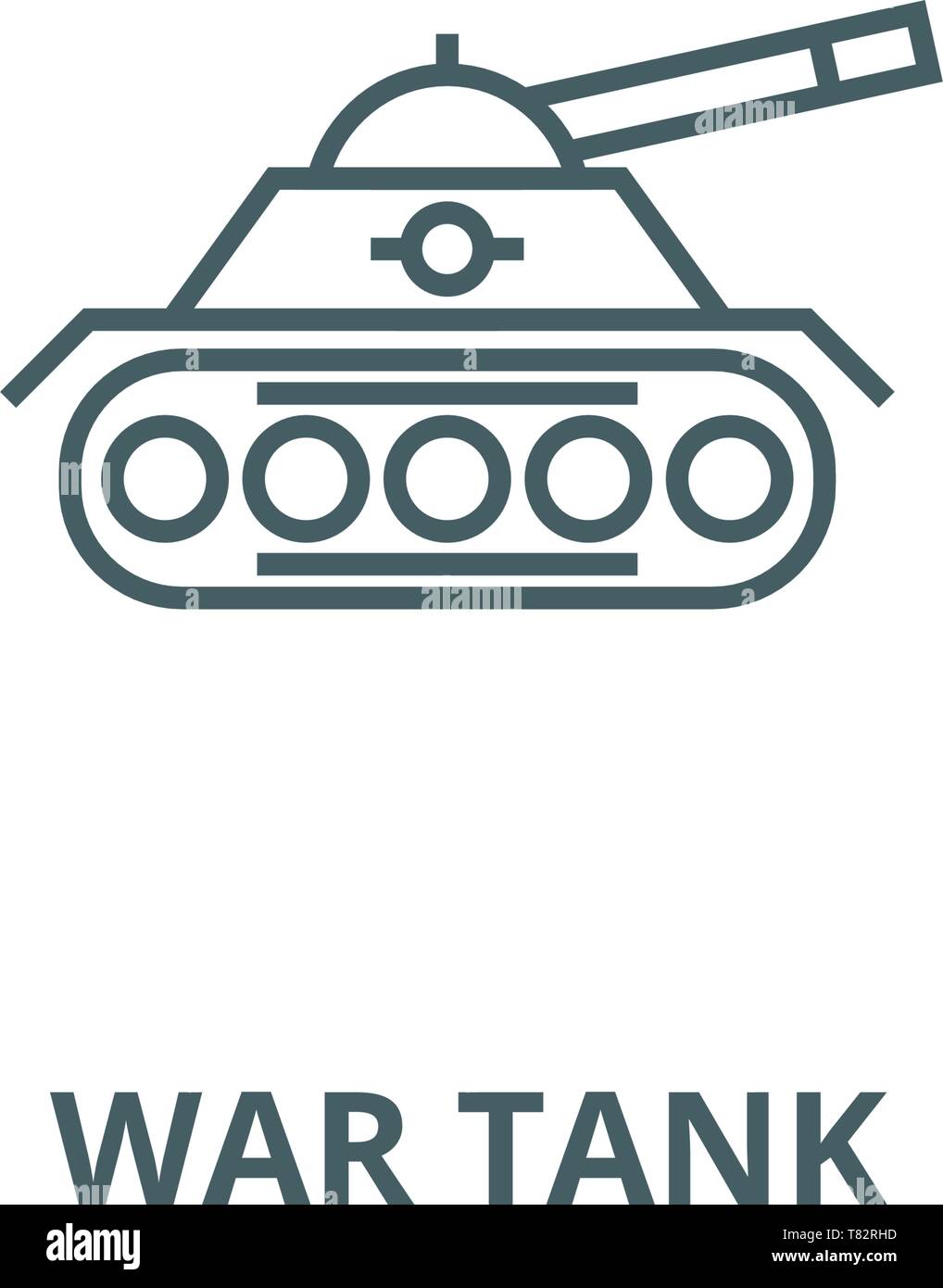 War tank vector line icon, linear concept, outline sign, symbol Stock ...