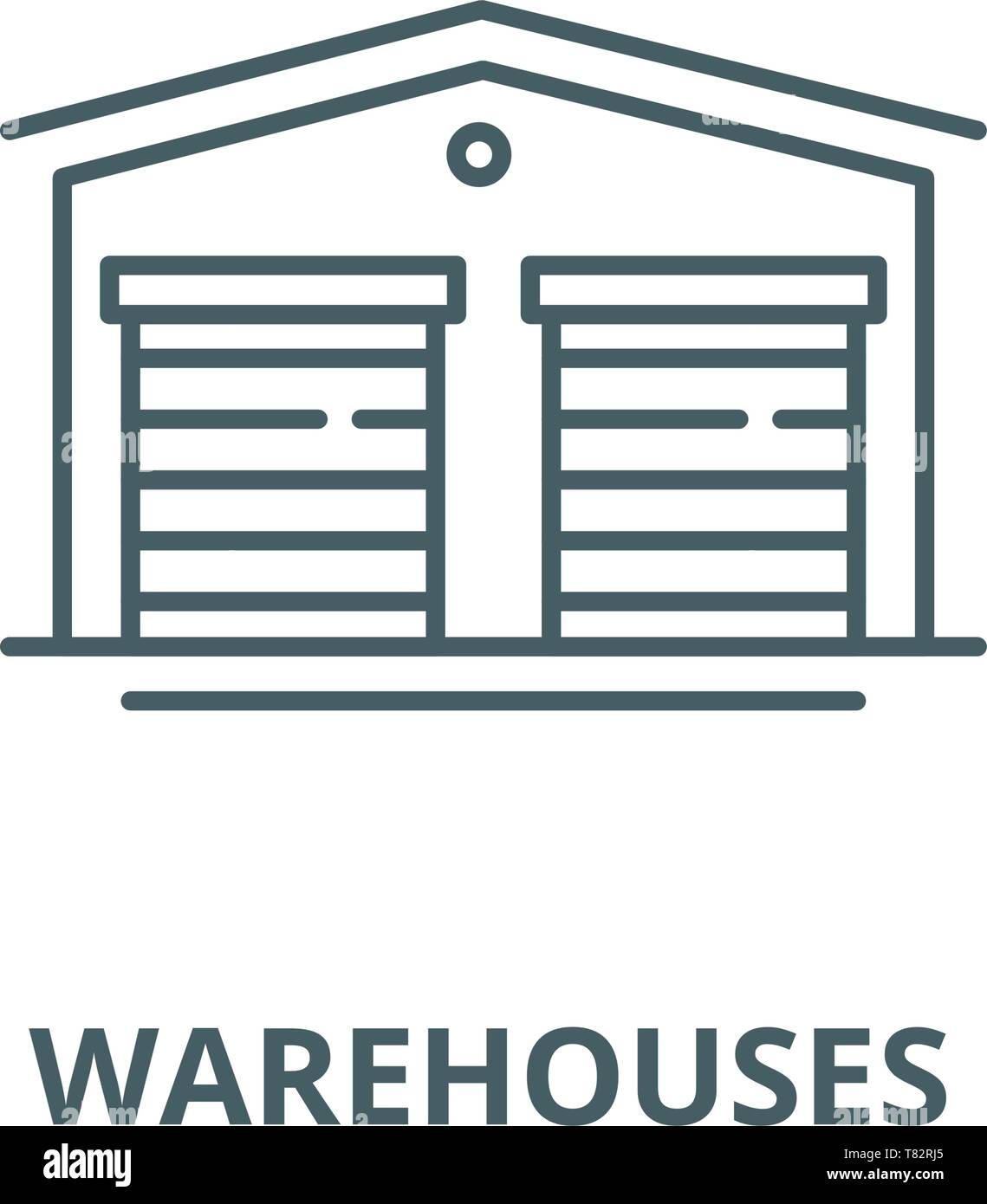 Warehouses vector line icon, linear concept, outline sign, symbol Stock ...