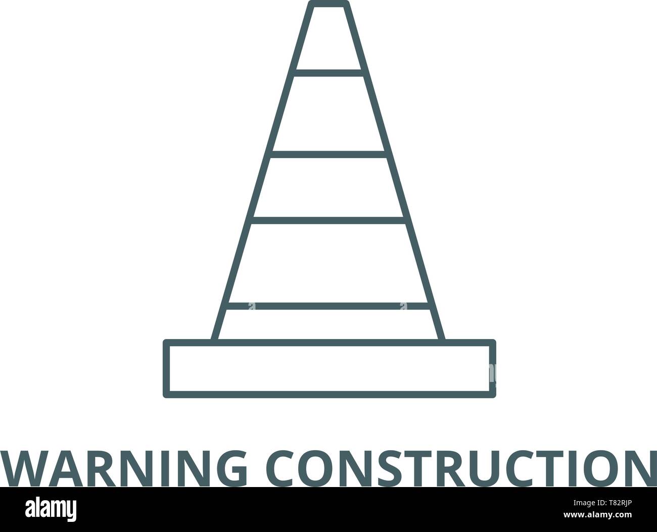 Warning construction vector line icon, linear concept, outline sign ...