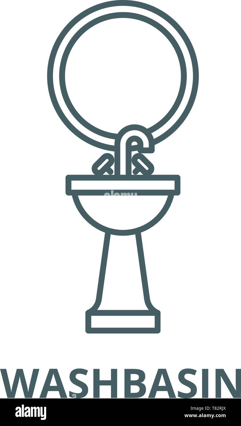 Washbasin vector line icon, linear concept, outline sign, symbol Stock ...