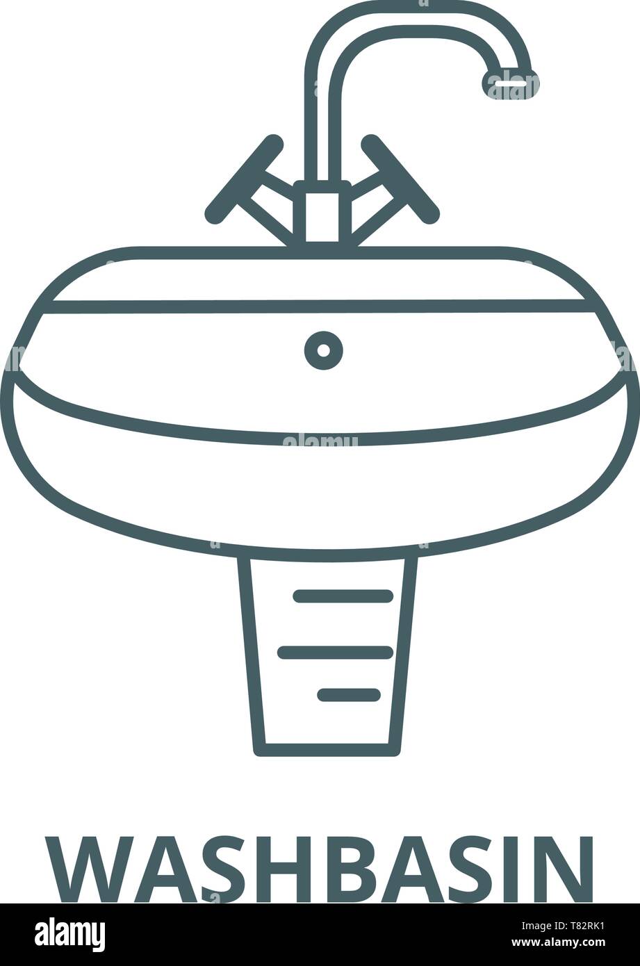 Washbasin,washstand vector line icon, linear concept, outline sign ...