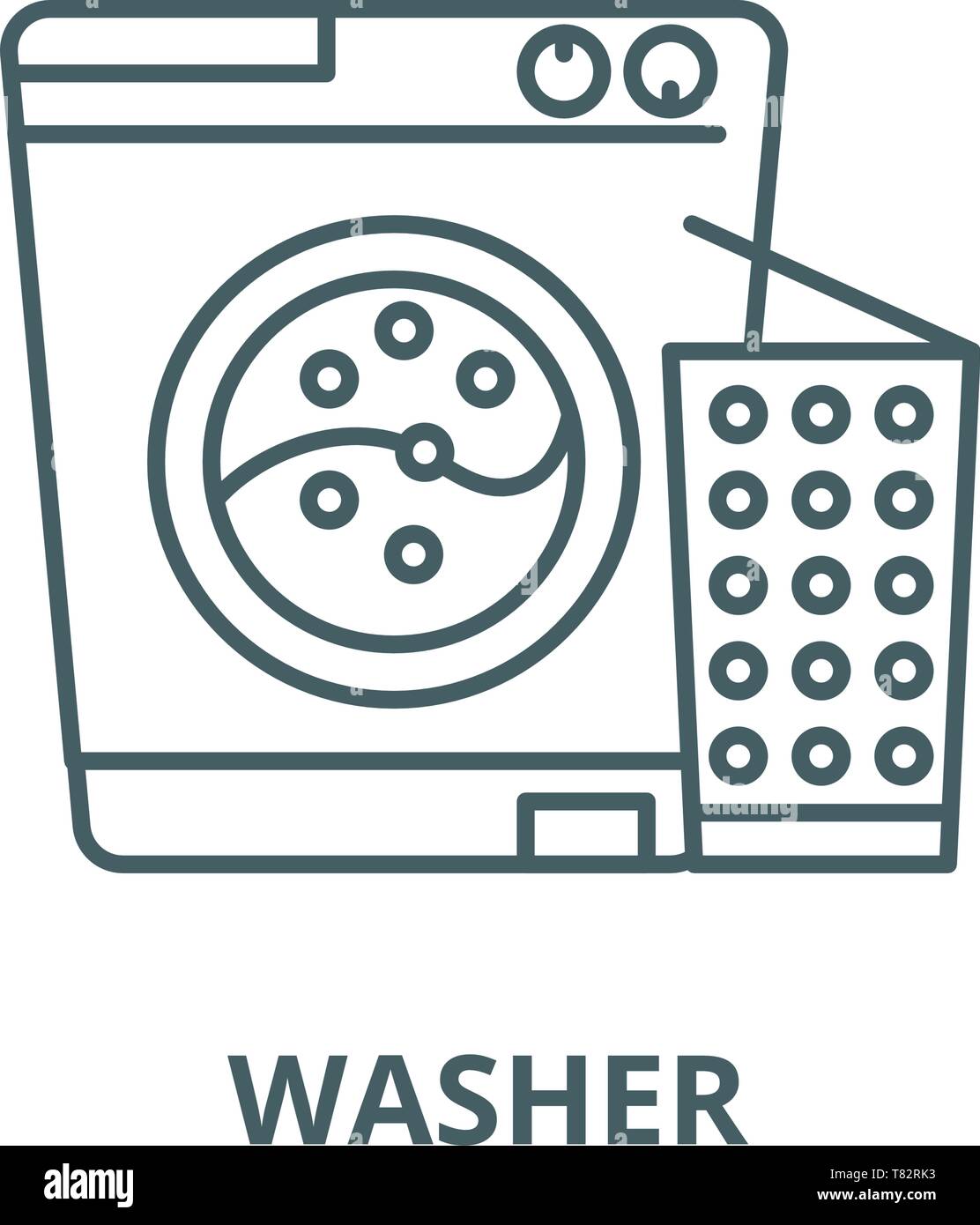 Washer vector line icon, linear concept, outline sign, symbol Stock ...