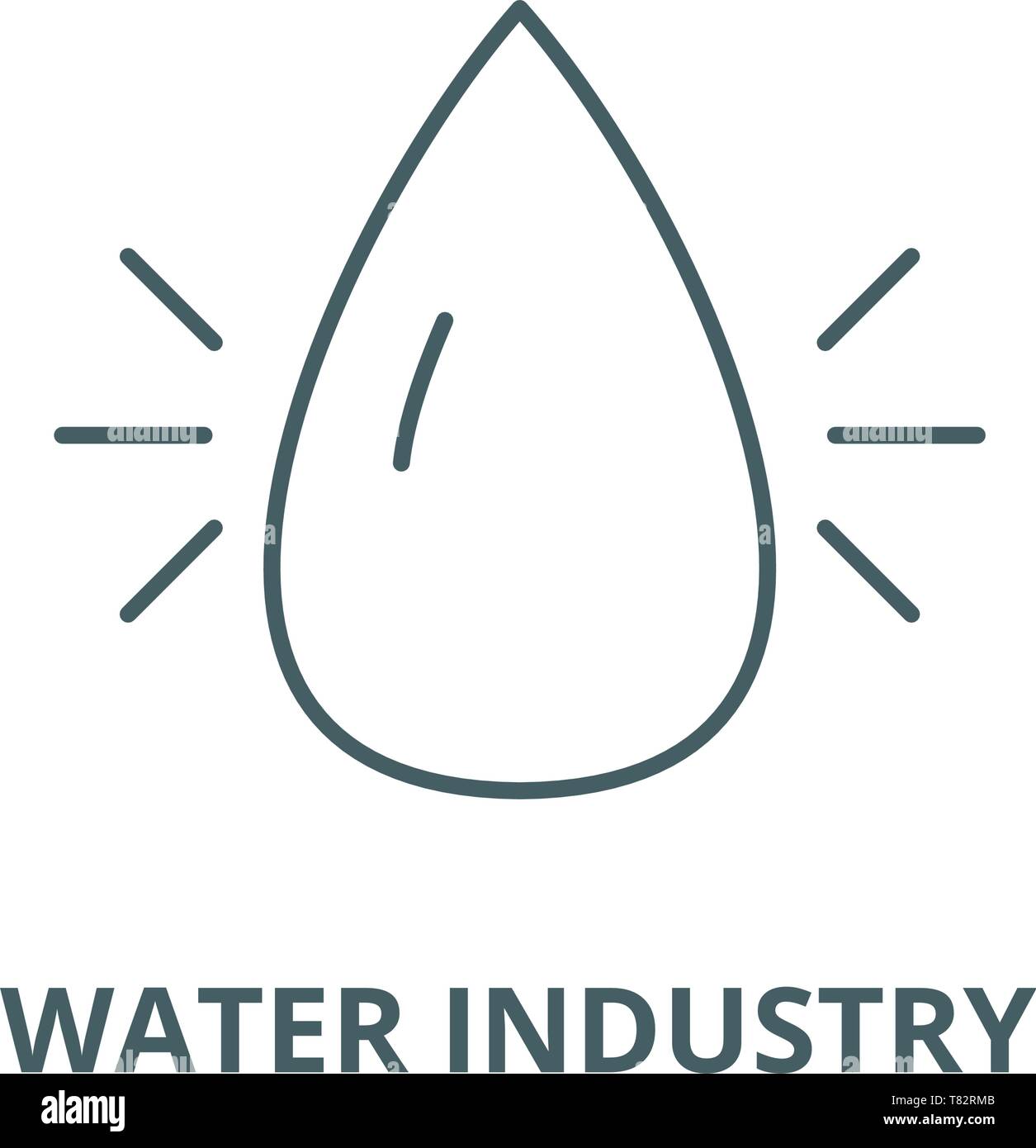 Water industry vector line icon, linear concept, outline sign, symbol ...