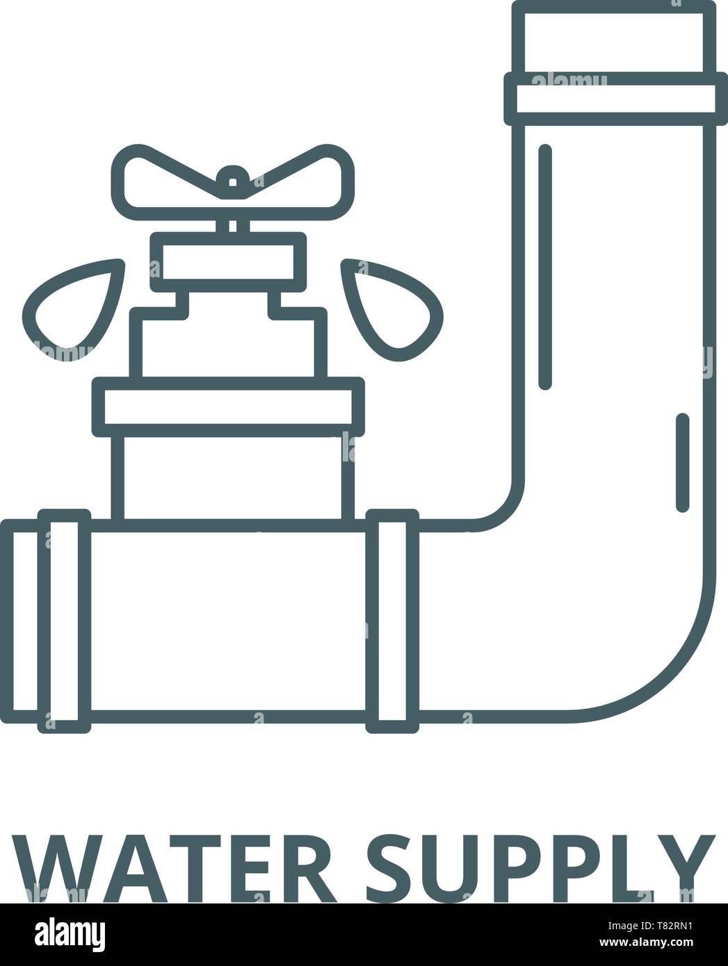 Water supply vector line icon, linear concept, outline sign, symbol ...