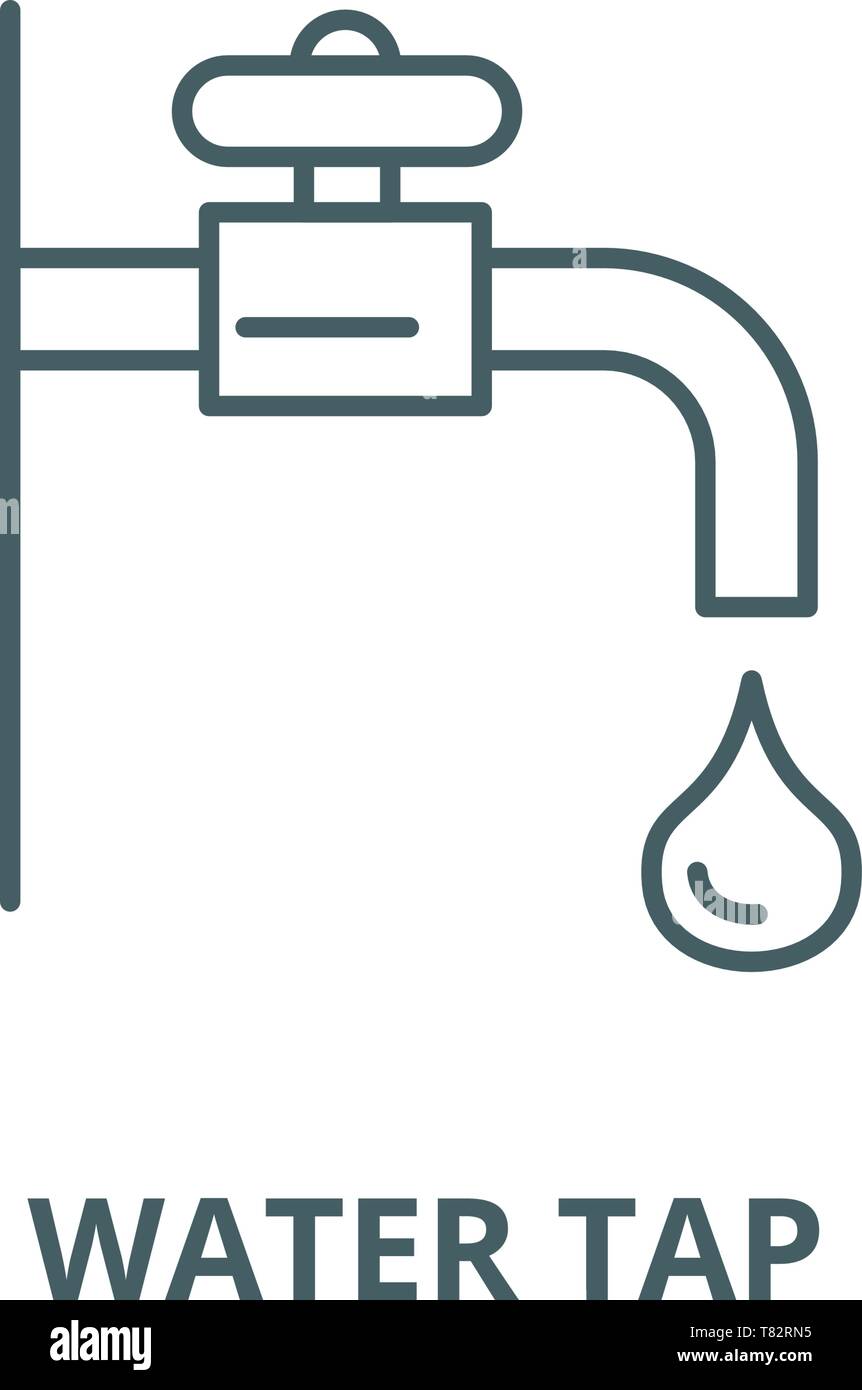 Water tap vector line icon, linear concept, outline sign, symbol Stock ...