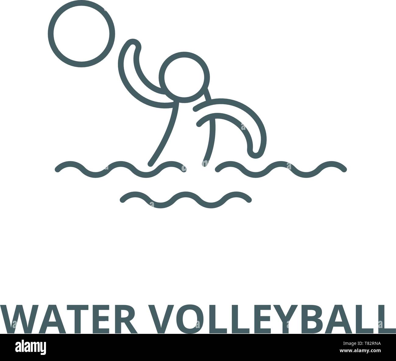Water volleyball vector line icon, linear concept, outline sign, symbol ...